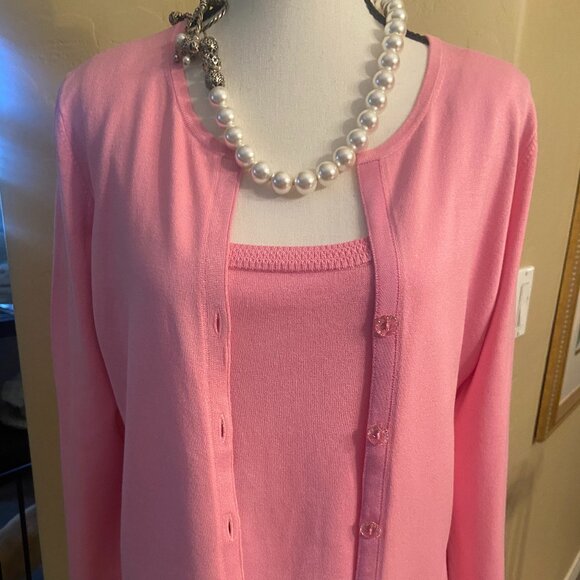 Sigrid Olsen | Sweaters | Sigrid Olsen Pink Cardigan Tank Size Medium | Poshmark